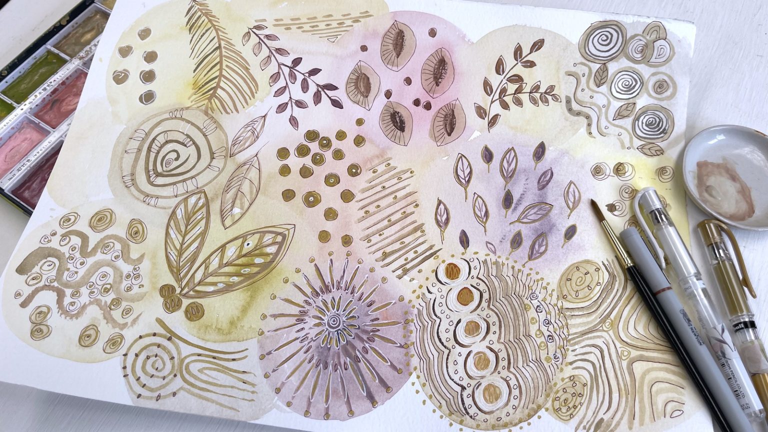 Doodling and Mark Making for Intuitive Art in Watercolor