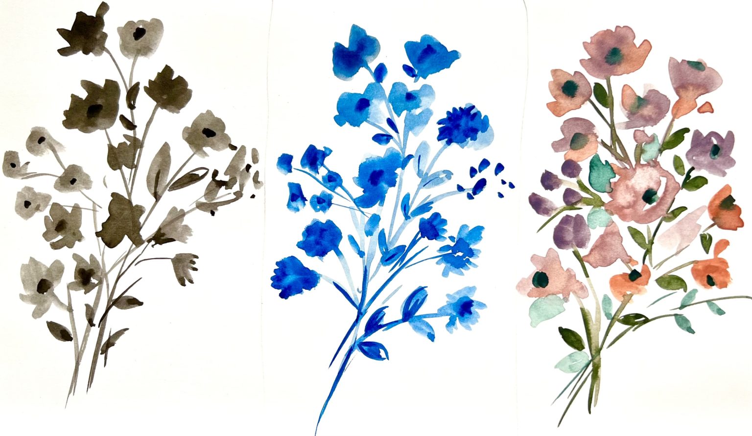 Bouquet Building - how to paint a bunch of flowers! | Diane Antone Studio