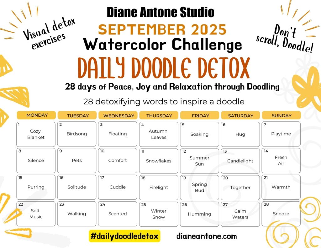 "Daily Doodle Detox" Prompt Sheet | Diane Antone Studio
